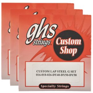 ghs electric lap steel strings g tuning 16-58 (3 pack bundle)