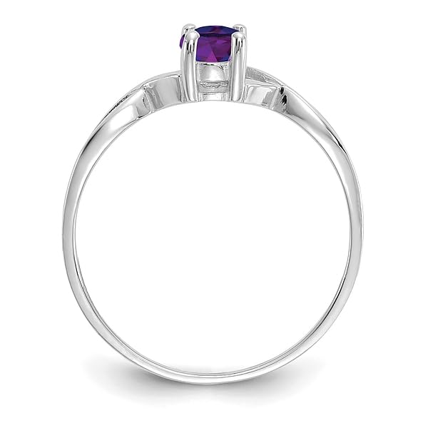 IceCarats 14K White Gold Purple Amethyst February Birthstone Ring size 7