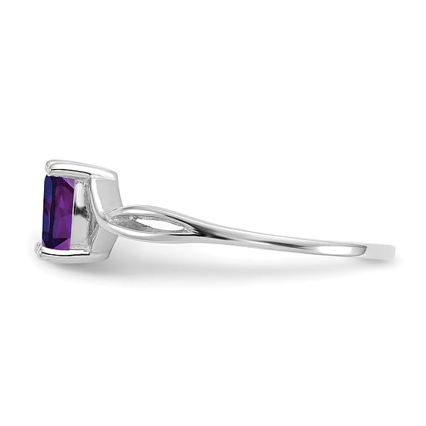 IceCarats 14K White Gold Purple Amethyst February Birthstone Ring size 7