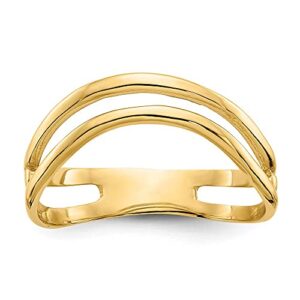 icecarats 14k yellow gold double wave thumb statement ring size 9