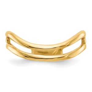 IceCarats 14K Yellow Gold Double Wave Thumb Statement Ring Size 9