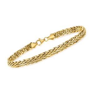 ross-simons 14kt yellow gold braided wheat bracelet. 7.5 inches