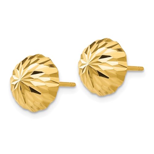 14K Yellow Gold 10mm Stud Earrings