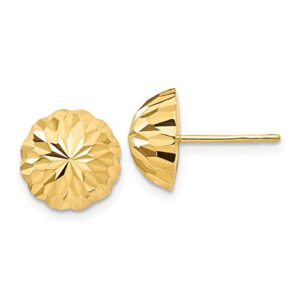 14K Yellow Gold 10mm Stud Earrings