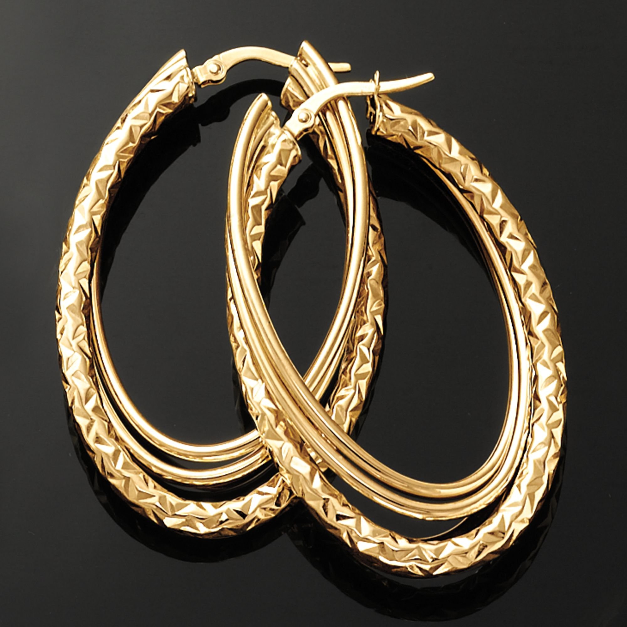 Ross-Simons Italian 14kt Yellow Gold Triple Hoop Earrings