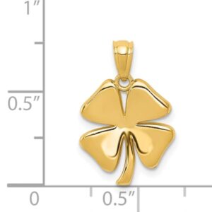 IceCarats 14K Yellow Gold 4 Leaf Lucky Clover Shamrock Flower Necklace Heart Claddagh Celtic Charm Pendant Irish Jewelry Only