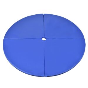 Tangkula Pole Dance Mat Foldable Yoga Exercise Safety Dancing Cushion Steel Pipe Crash Mat, Dia 5ft x 2" (Blue)