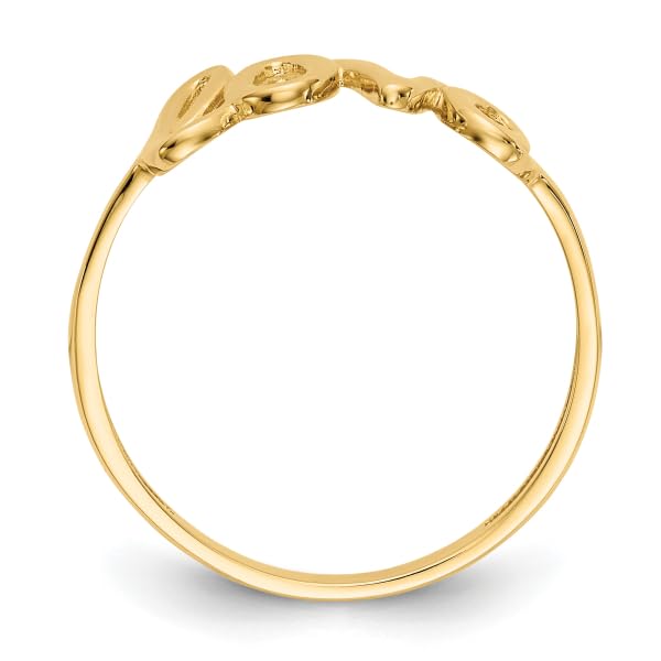 IceCarats 14K Yellow Gold Love Ring Size 7.00