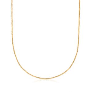 ross-simons 1mm 14kt yellow gold adjustable wheat-chain necklace. 22 inches