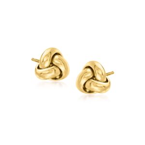 rs pure by ross-simons 14kt yellow gold love knot stud earrings