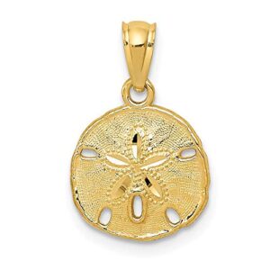 IceCarats 14K Yellow Gold Sand Dollar Sea Star Starfish Necklace Charm Pendant 19mm x 11mm Only