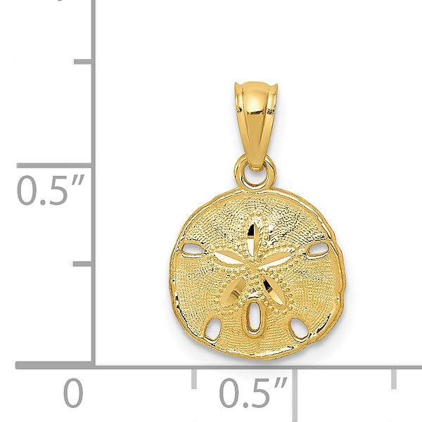 IceCarats 14K Yellow Gold Sand Dollar Sea Star Starfish Necklace Charm Pendant 19mm x 11mm Only