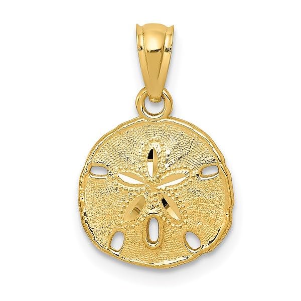 IceCarats 14K Yellow Gold Sand Dollar Sea Star Starfish Necklace Charm Pendant 19mm x 11mm Only