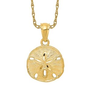 IceCarats 14K Yellow Gold Sand Dollar Sea Star Starfish Necklace Charm Pendant 19mm x 11mm Only