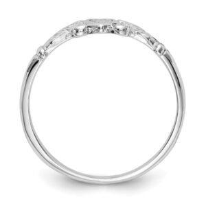 IceCarats 14K White Gold Small Heart Love Ring Size 1