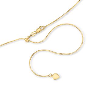 Ross-Simons 0.8mm 14kt Yellow Gold Adjustable Snake-Chain Necklace. 22 inches