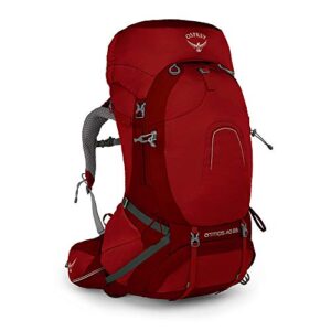 osprey atmos ag 65 backpack, rigby red, medium