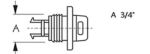 H2o Kayaks Quality Kayak/Boat Drain Plug Pack of Two use with 3/4 inch hole PLEASE SEE IMAGE for SIZE