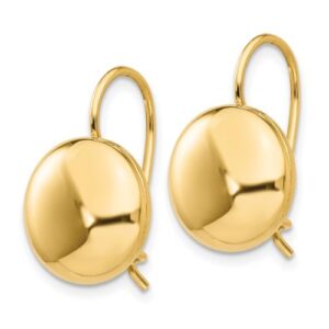 14k yellow gold 12mm button stud earrings