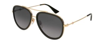 gucci womens polarized uv protection aviator sunglasses gold o/s