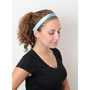 Sweaty Bands Women's Girls Headband - Non-Slip Velvet-Lined Princess Hairband - Crown Me Blue