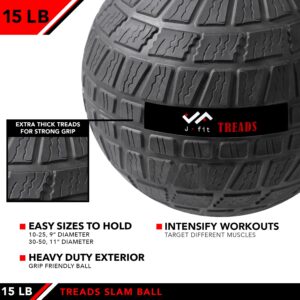 JFIT Slam Ball, Treads Black, 15 LB