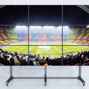 3x3 Video Wall Rolling Mount Cart Display with Micro Adjustment Arms Vesa Universal TV Television