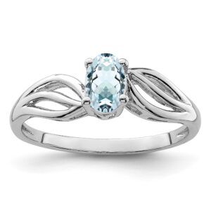 icecarats 925 sterling silver blue aquamarine ring gemstone band march birthstone jewelry size 7.00