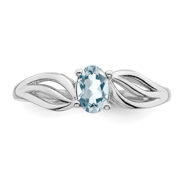 IceCarats 925 Sterling Silver Blue Aquamarine Ring Gemstone Band March Birthstone Jewelry Size 7.00