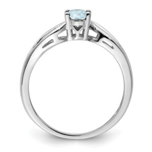 IceCarats 925 Sterling Silver Blue Aquamarine Ring Gemstone Band March Birthstone Jewelry Size 7.00