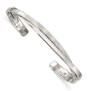 icecarats 925 sterling silver 3mm hammered bands bangle bracelet