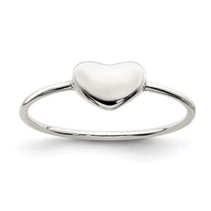 icecarats 925 sterling silver heart love ring size 6