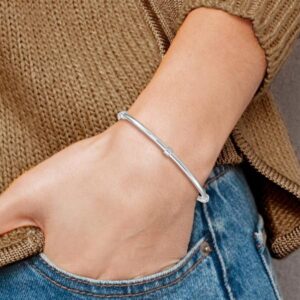 IceCarats 925 Sterling Silver Slip On Bangle Bracelet