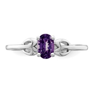 IceCarats 925 Sterling Silver Purple Amethyst Ring Gemstone Band February Birthstone Jewelry Size 9.00