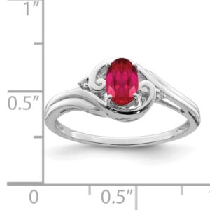 IceCarats 925 Sterling Silver Diamond Red Ruby Ring Gemstone Band Size 8.00