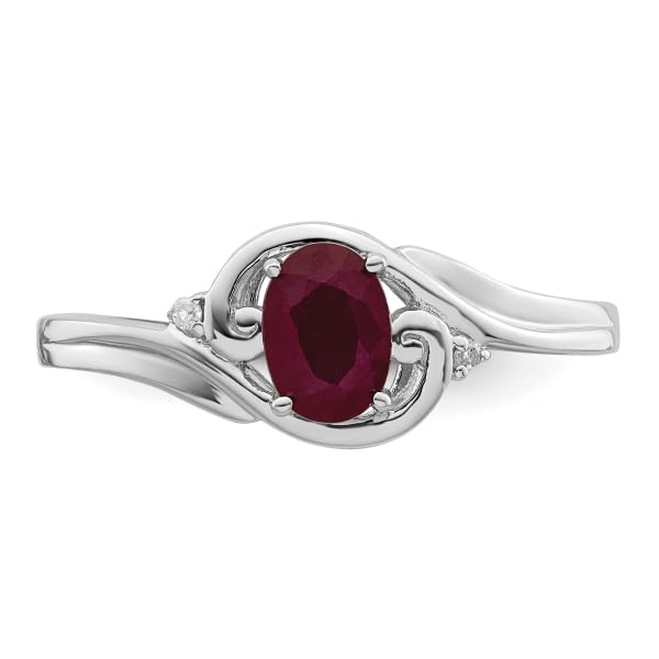 IceCarats 925 Sterling Silver Diamond Red Ruby Ring Gemstone Band Size 8.00