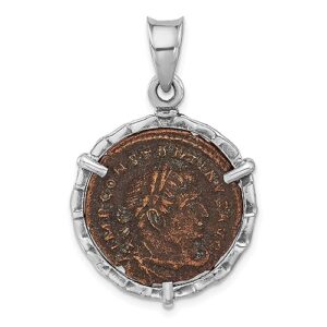 icecarats ancient coins 925 sterling silver bronze vintage roman constantine l coin necklace charm pendant only