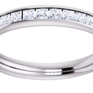 AFFY Princess Cut White Natural Diamond Engagement Wedding Ring In 14K White Gold (0.62 Cttw),Ring Size-11.5