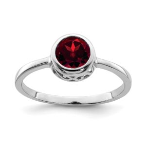 icecarats 925 sterling silver red garnet round ring gemstone band january birthstone jewelry size 7