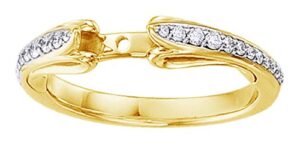 affy white natural diamond engagement wedding band ring in 14k yellow gold (0.16 cttw),ring size-13