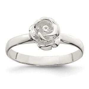 icecarats 925 sterling silver 8mm rose flower ring size 7