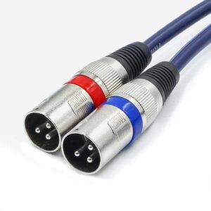 Disino Dual RCA to XLR Male Cable, 2 XLR to 2 RCA/Phono Plug HiFi Stereo Audio Connection Microphone Cable Wire Cord - 5 Feet / 1.5m