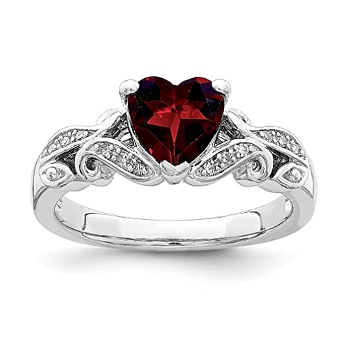 925 Sterling Silver Diamond Garnet Ring Love Gemstone Fine Jewelry For Women Gifts For Her