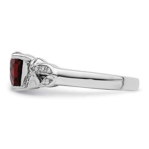 925 Sterling Silver Diamond Garnet Ring Love Gemstone Fine Jewelry For Women Gifts For Her