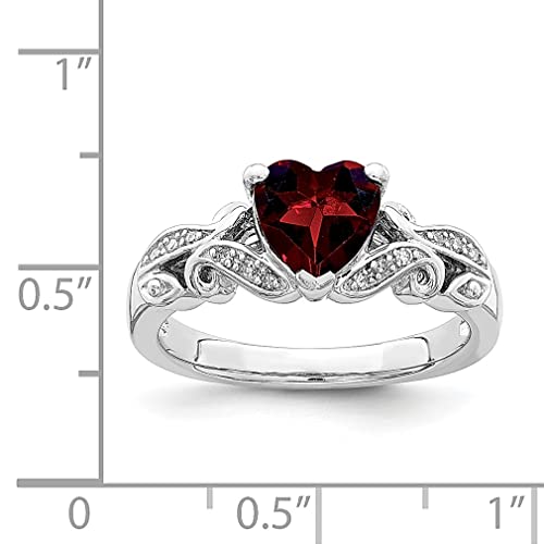 925 Sterling Silver Diamond Garnet Ring Love Gemstone Fine Jewelry For Women Gifts For Her