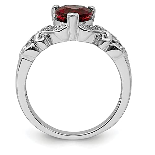 925 Sterling Silver Diamond Garnet Ring Love Gemstone Fine Jewelry For Women Gifts For Her