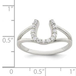 IceCarats 925 Sterling Silver Cubic Zirconia CZ Lucky Horseshoe Ring Animal Lover Equestrian Band Size 7