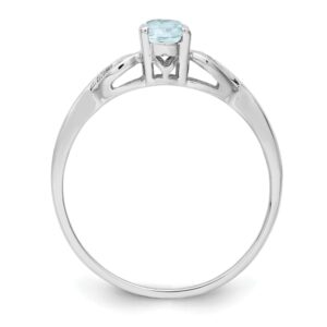 IceCarats 925 Sterling Silver Blue Aquamarine Ring Gemstone Band March Birthstone Jewelry Size 9.00