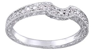 white diamond engagement wedding band ring 14k white gold (0.16 cttw),size-10.5