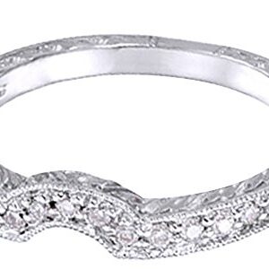 White Diamond Engagement Wedding Band Ring 14K White Gold (0.16 Cttw),Size-10.5